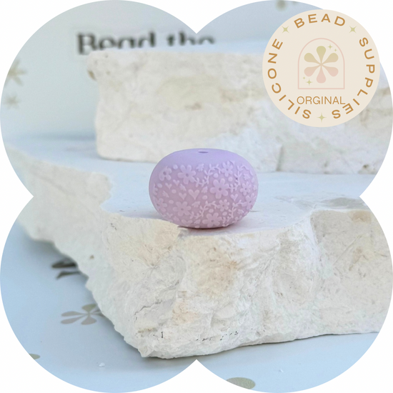 22mm Abacus - Embossed Garden – Silicone Bead Supplies
